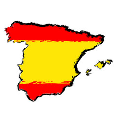 Navarra map with spanish national flag Royalty Free Vector