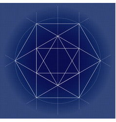 Hexahedron from metatrons cube sacred geometry Vector Image