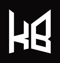 Kb logo monogram letter with shield shape design Vector Image