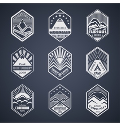 Mountain badge set2color1 Royalty Free Vector Image