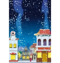 Christmas town xmas snowy old town Royalty Free Vector Image