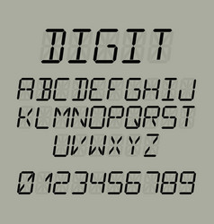 Digit font Royalty Free Vector Image - VectorStock
