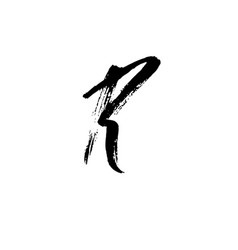 Letter r vintage grunge font label style Vector Image