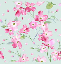 Blooming spring flowers pattern seamless Vector Image