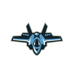 Logo fighter interceptor aircraft Royalty Free Vector Image