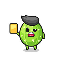 Cartoon cactus character as a football referee Vector Image