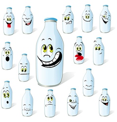 Milk bottle - funny cartoon Royalty Free Vector Image