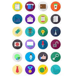 Set color round business icons Royalty Free Vector Image