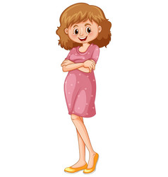 Old woman standing on white background Royalty Free Vector