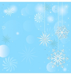 Blue christmas frame with vintage gold tree balls Vector Image