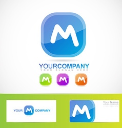 Letter m logo 3d icon set Royalty Free Vector Image
