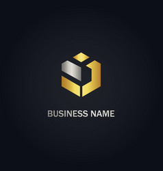 E cube blue logo Royalty Free Vector Image - VectorStock