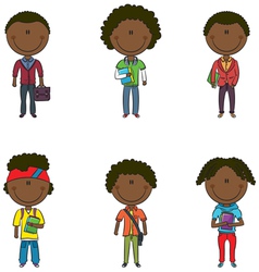 Myanmar student character with expression Vector Image