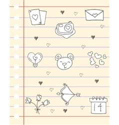 Paper love hand draw of doodles Royalty Free Vector Image