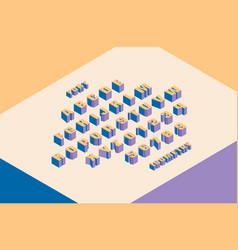 Number 9 isometric colorful cubes 3d design Vector Image