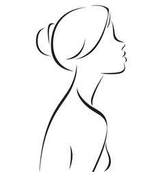 Line drawing of women profile Royalty Free Vector Image
