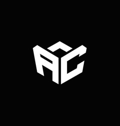 Ac logo monogram with sword element ribbon design Vector Image
