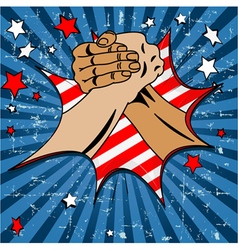 Workers unite poster Royalty Free Vector Image