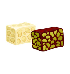 Halwa or halva delight with pistachio on top Vector Image