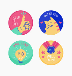 Great job congratulations golden label with thumb Vector Image