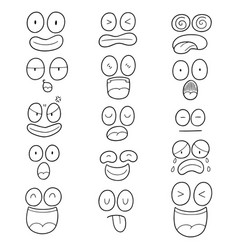 Set cartoon face Royalty Free Vector Image - VectorStock