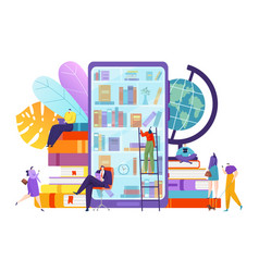 Online library app for reading electronic books Vector Image