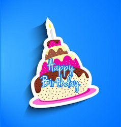 Birthday cake sticker Royalty Free Vector Image