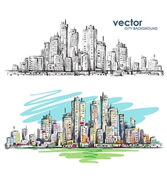 Cityscape hand-drawn Royalty Free Vector Image