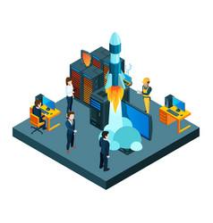 Concept start up business project 3d Royalty Free Vector