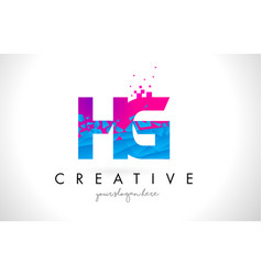 Hk h k letter logo with shattered broken blue Vector Image