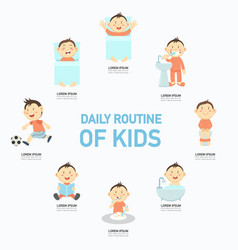 Kids daily routine Royalty Free Vector Image - VectorStock
