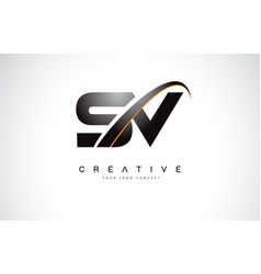 Sv letter design with brush stroke and modern 3d Vector Image