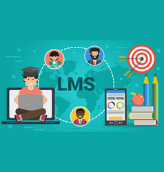 Banner - concept lms Royalty Free Vector Image