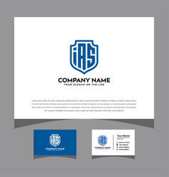 Initials ihs logo letters shielding pattern with Vector Image