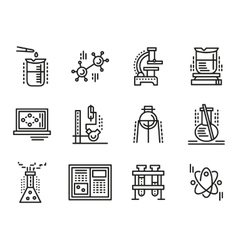 Chemistry lab icon set Royalty Free Vector Image
