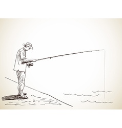 A man catching fish Royalty Free Vector Image - VectorStock