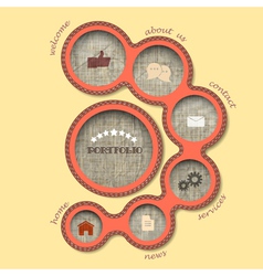 Textile web design bubbles in retro style Vector Image