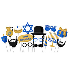 Merry christmas photo booth props Royalty Free Vector Image