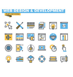 Flat line design concepts Royalty Free Vector Image