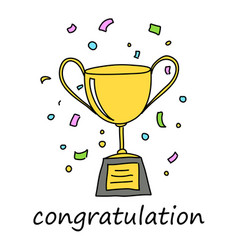 Congratulation trophy Royalty Free Vector Image