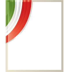 Italian flag frame background Royalty Free Vector Image