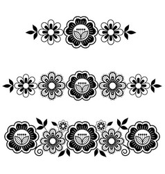 Lace long horizontal pattern set design Royalty Free Vector