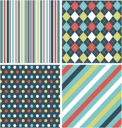 Seamless patterns with fabric texture Royalty Free Vector