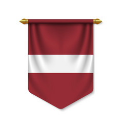 Red pennant 3d realistic empty textile hanging Vector Image