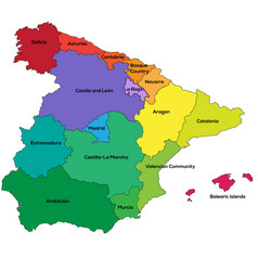 With geographical map spain Royalty Free Vector Image