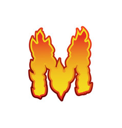 Tattoo fire font flame alphabet fiery letters Vector Image