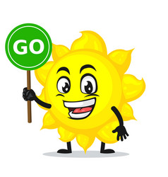 Sun mascot or character Royalty Free Vector Image