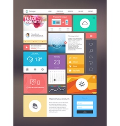 Flat ui kit for responsive web design Royalty Free Vector