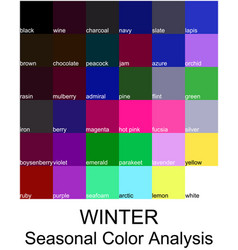Stock color guide with color names Royalty Free Vector Image