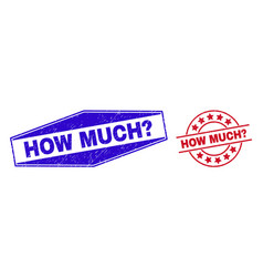 How much question textured stamps in round Vector Image